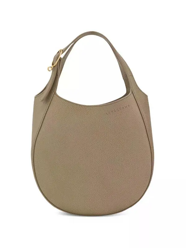 Longchamp Le Foulonné Grained Leather Handbag - Neutrals
