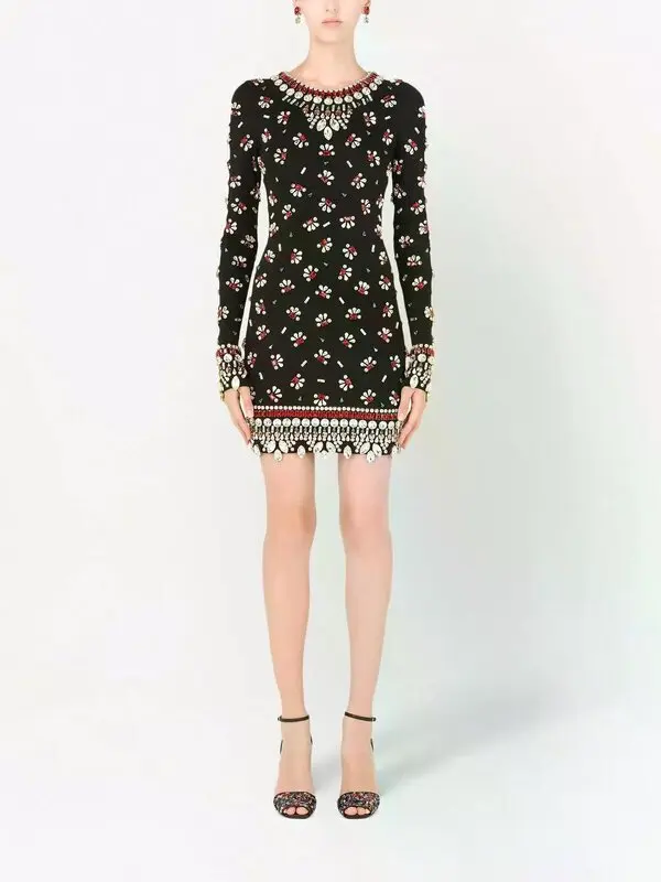 Dolce & Gabbana Embellished Long Sleeve Minidress