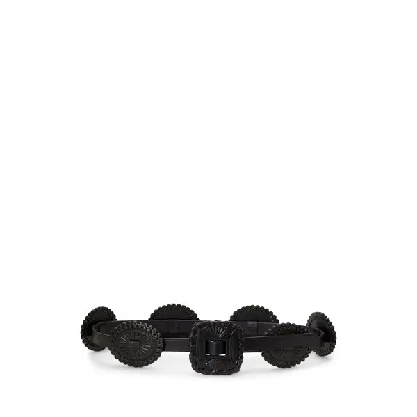 Ralph Lauren Leather Skinny Belt - Black