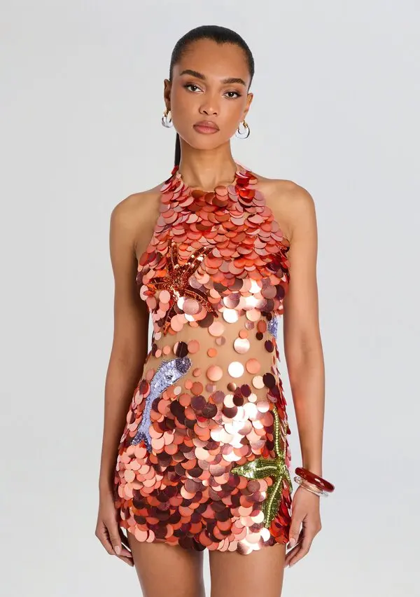 Retrofete Dorothy Embroidered Sequin Mini Dress