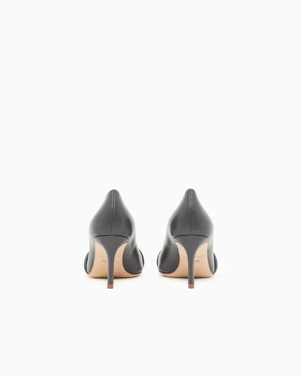 Giorgio Armani Pointed Leather Pumps With Metallic Strap