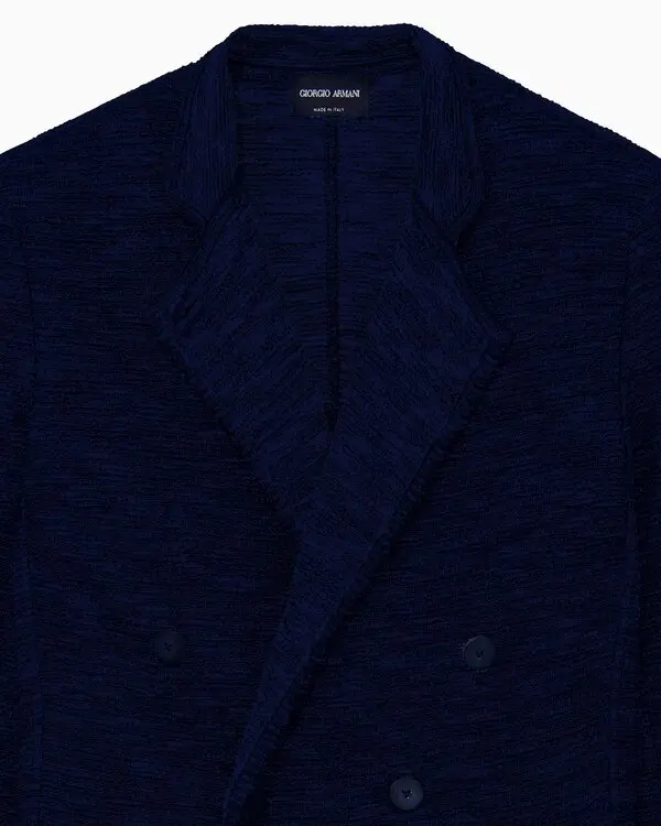 Giorgio Armani Double-breasted Viscose Blazer With Lapels And Flap Pockets