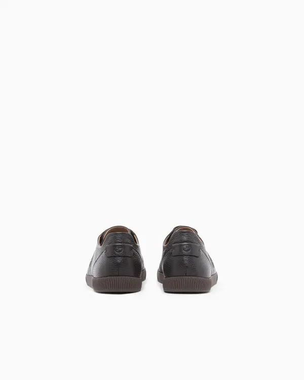 Giorgio Armani Textured Leather Lace-up Sneakers - Brown
