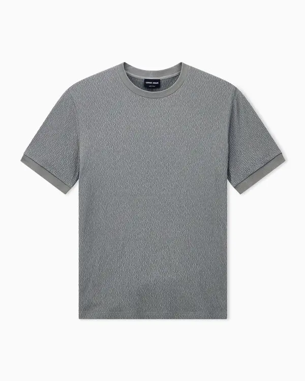 Giorgio Armani Regular Fit Jacquard Jersey T-shirt - Grey