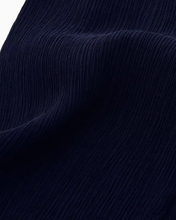 Giorgio Armani Sciarpina In Creponne Misto Seta Con Estremità A Punta - Blue