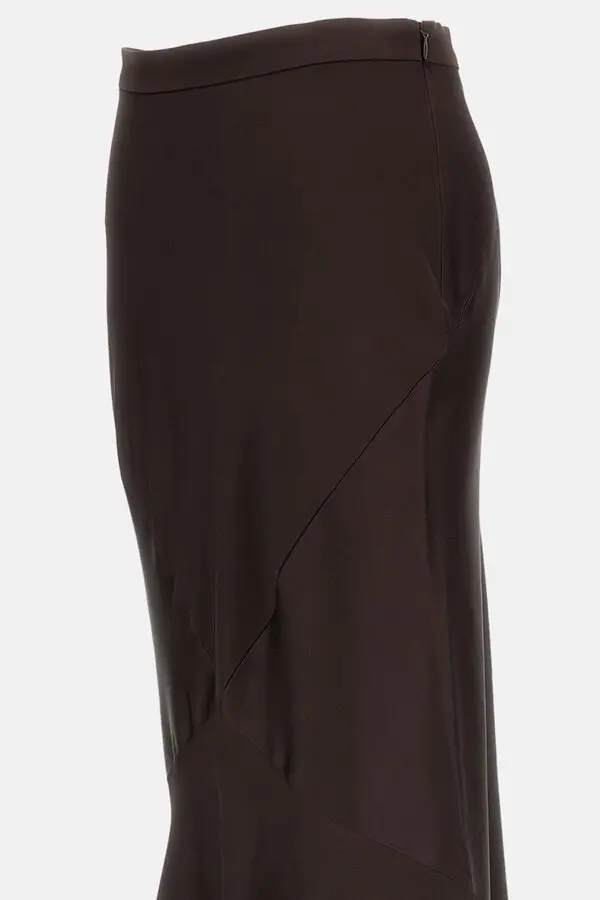 Max Mara Long Satin Skirt - Marrone