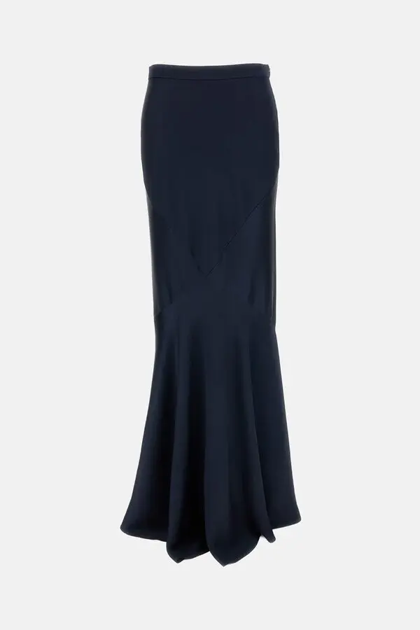 Max Mara Long Envers Satin Skirt - Blu