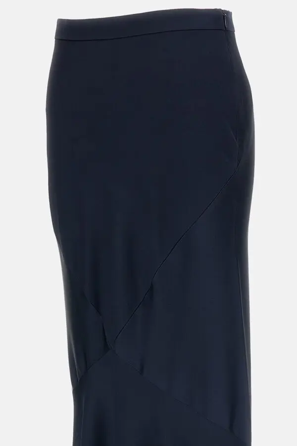 Max Mara Long Envers Satin Skirt - Blu