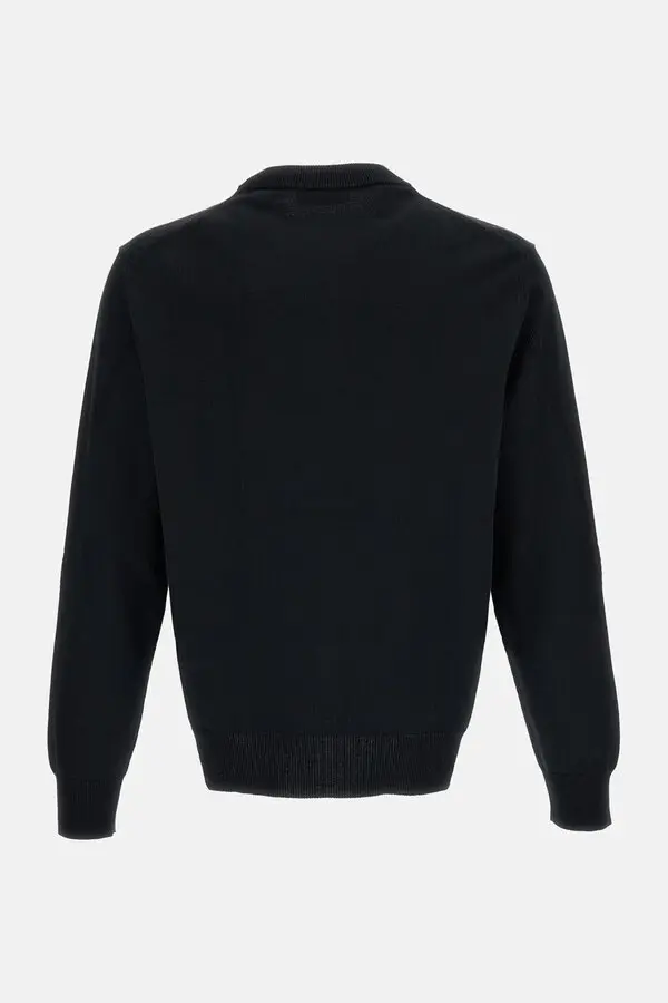 Givenchy Crewneck Knit Pullover With Couture Seam - Black