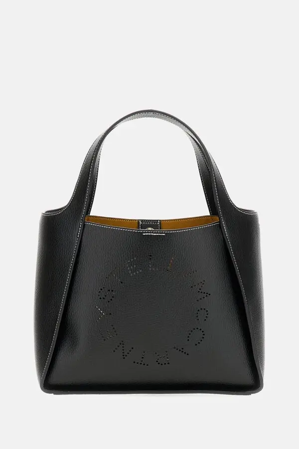 Stella McCartney Logo Tote Bag With Shoulder Strap, Grainy Alter Mat