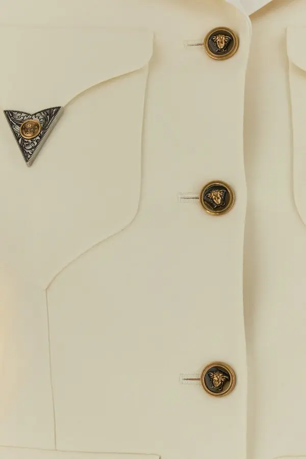 Versace Stretch Wool Blazer With Medusa Head Detail