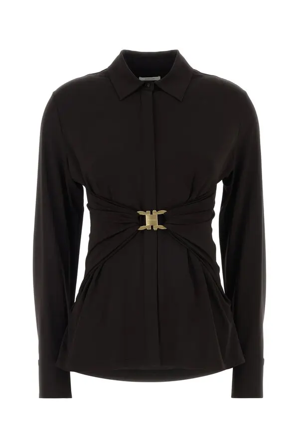 FERRAGAMO Dark Stretch Viscose Shirt