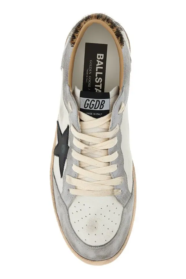 GOLDEN GOOSE Ball Star Two-tone Leather And Suede Sneakers - White