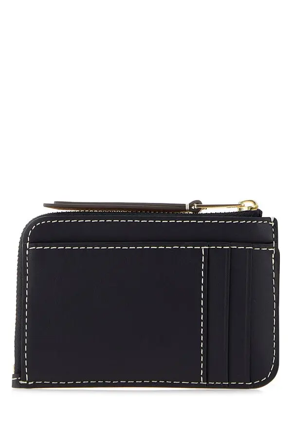 Tory Burch Two-tone Canvas And Leather Card Holder