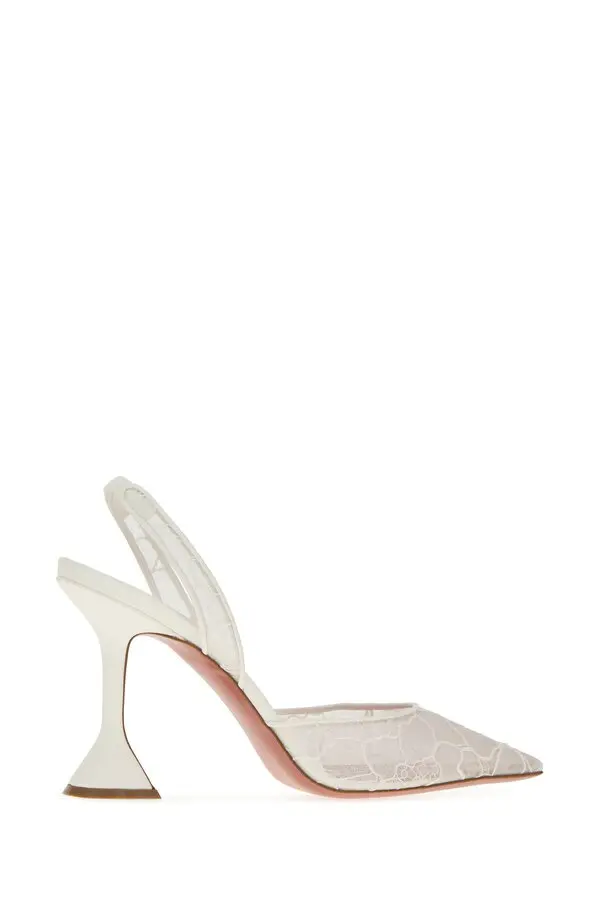 Amina Muaddi Lace Holli Sling Pumps