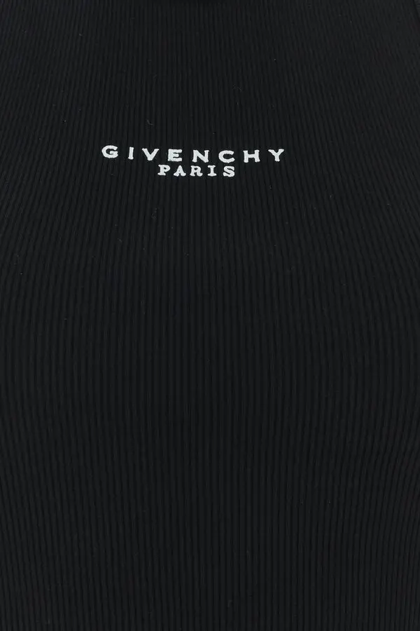 Givenchy Stretch Cotton Crop Top With Paris Print