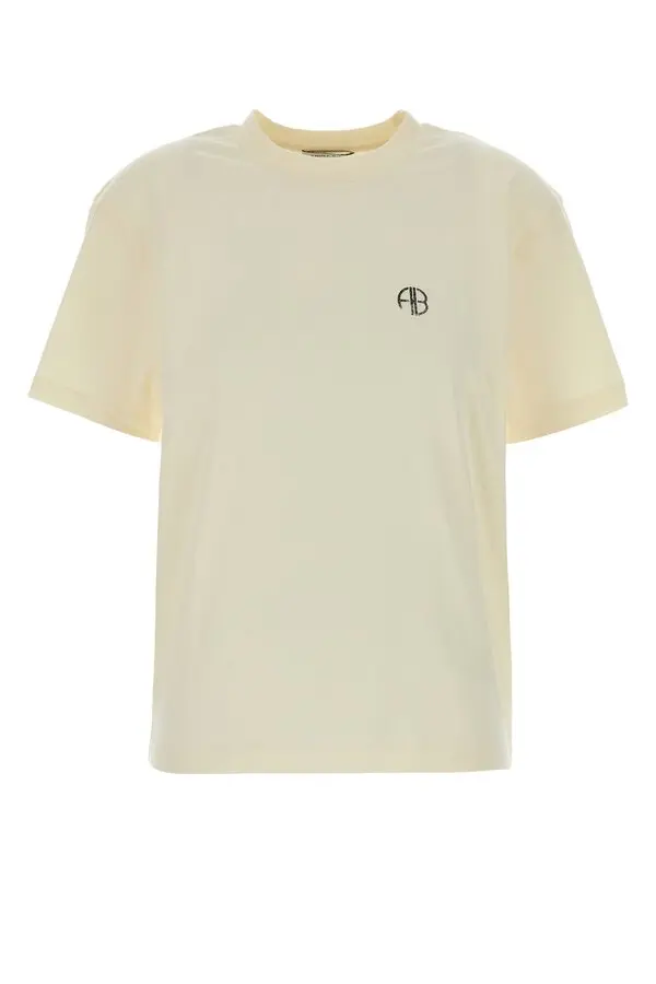 ANINE BING Cream Cotton Wagner T-shirt - Yellow