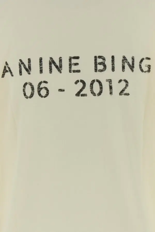 ANINE BING Cream Cotton Wagner T-shirt
