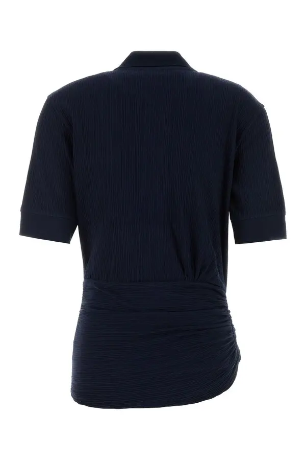 Victoria Beckham Navy Stretch Cotton Polo Shirt