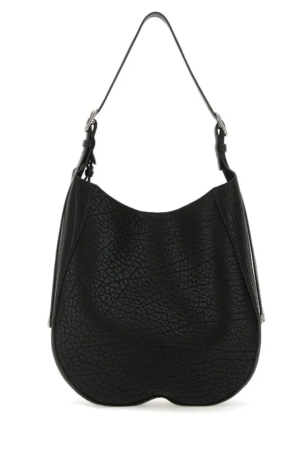 Burberry Leather Medium Chess Shoulder Bag - Black
