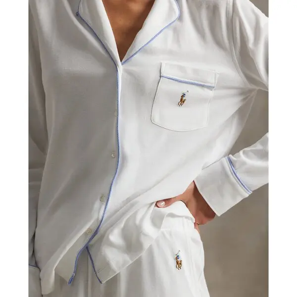 Ralph Lauren Knit Oxford Shirt & Pant Pajama Set
