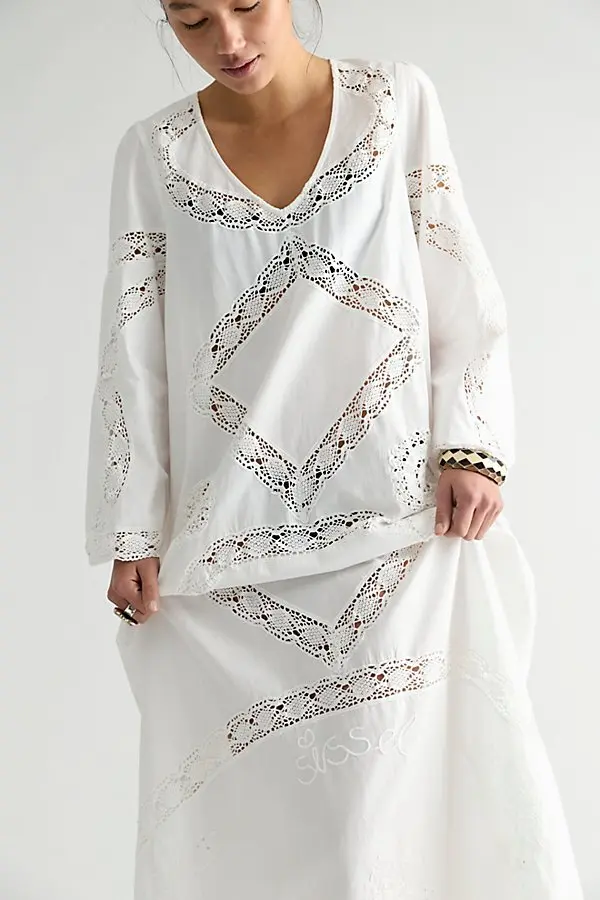 SISSEL EDELBO Agathe Maxi Dress With Crochet Detailing