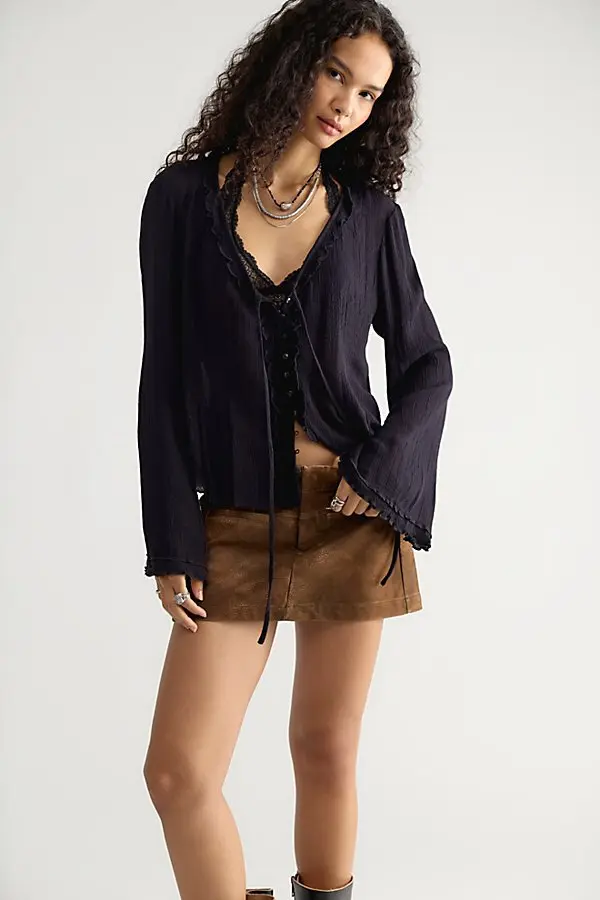Free People Amarella Blouse - Black