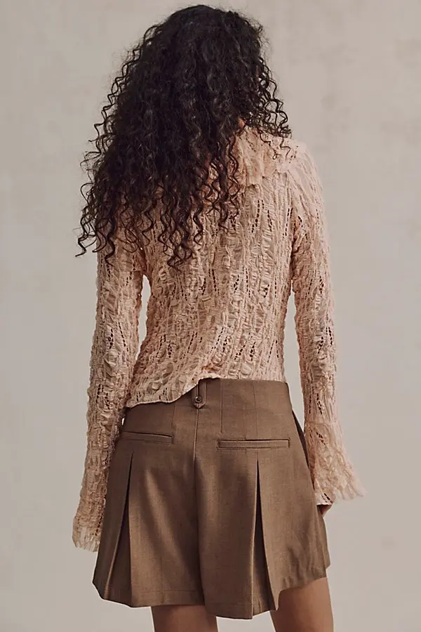 Free People At Bay Trouser Shorts - Cinnamon Combo