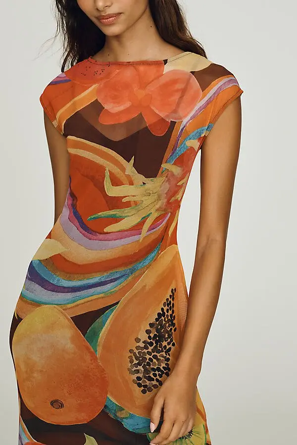 NEVER FULLY DRESSED Rio Mesh Midi Dress