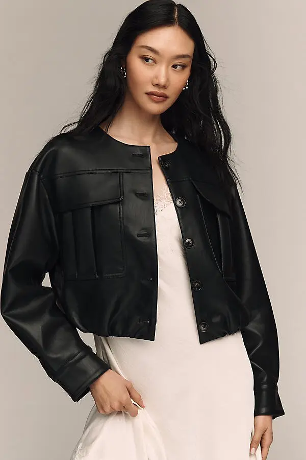 Endless Rose Coated Round-neck Jacket