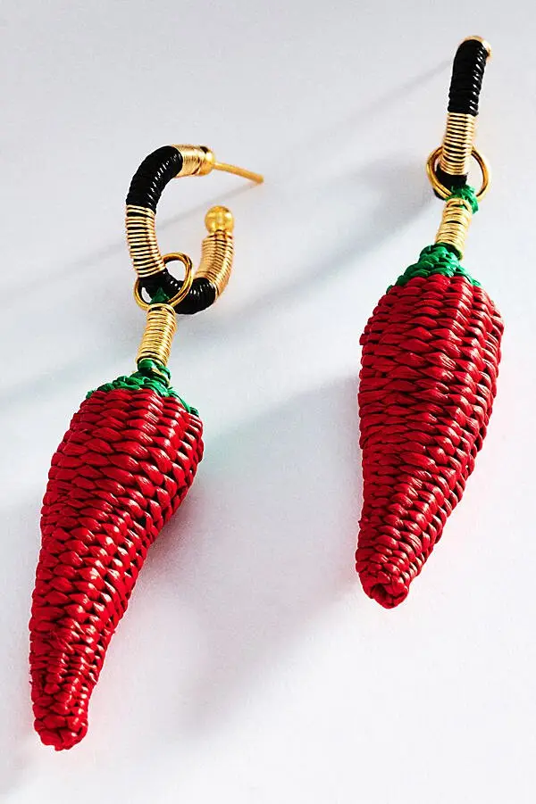 BAMBOLEIRA Clarte Charm Hoop Earrings - Chilli