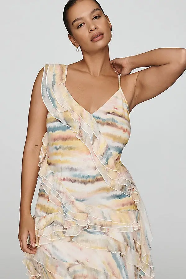 BL-NK Skyler Asymmetrical Ruffled Tank Top