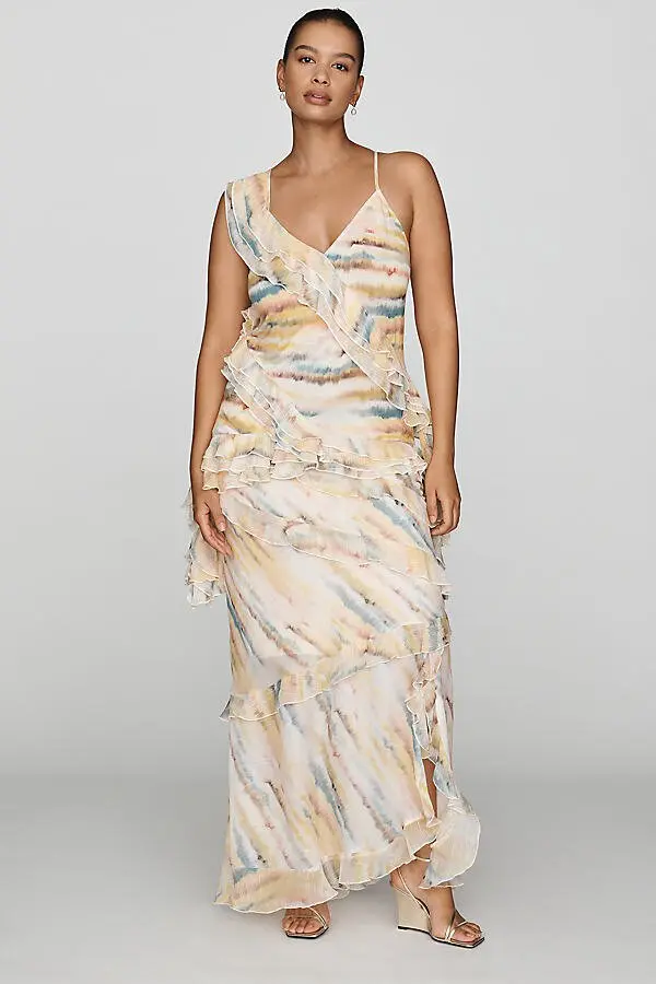 BL-NK Skyler Asymmetrical Ruffled Tank Top