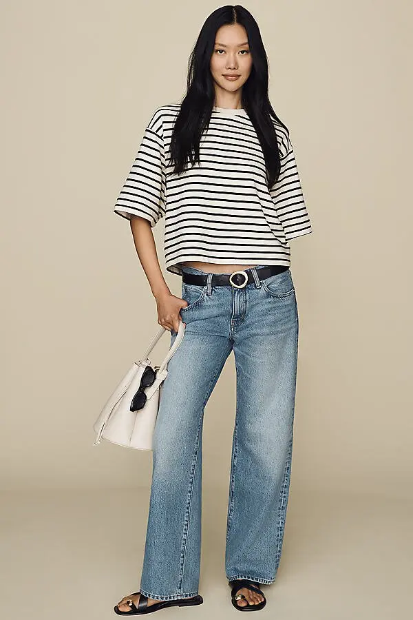 FRAME The Saturday Low Rise Straight Jeans - Static