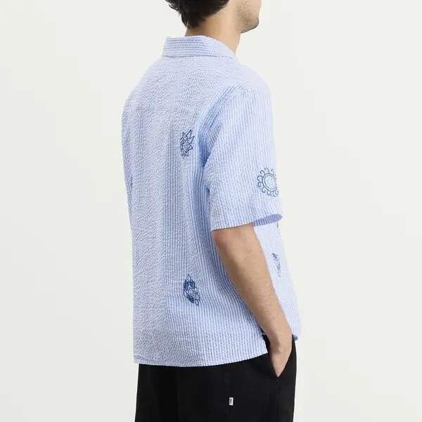 WAX LONDON Didcot Seersucker Doodle Vacation Shirt