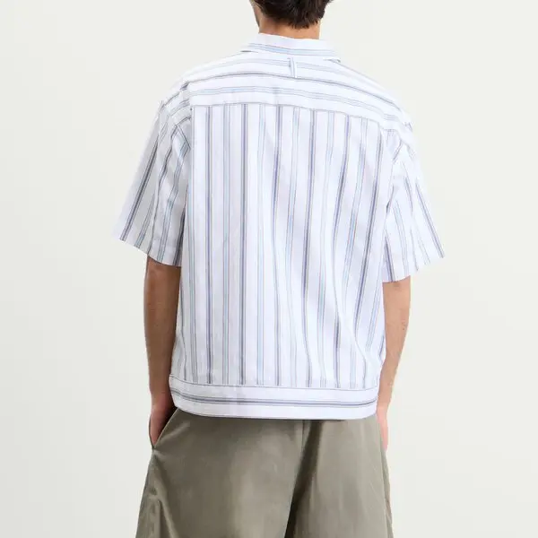 Nn07 Reed Boxy Short Sleeve Shirt - Blue Stripe
