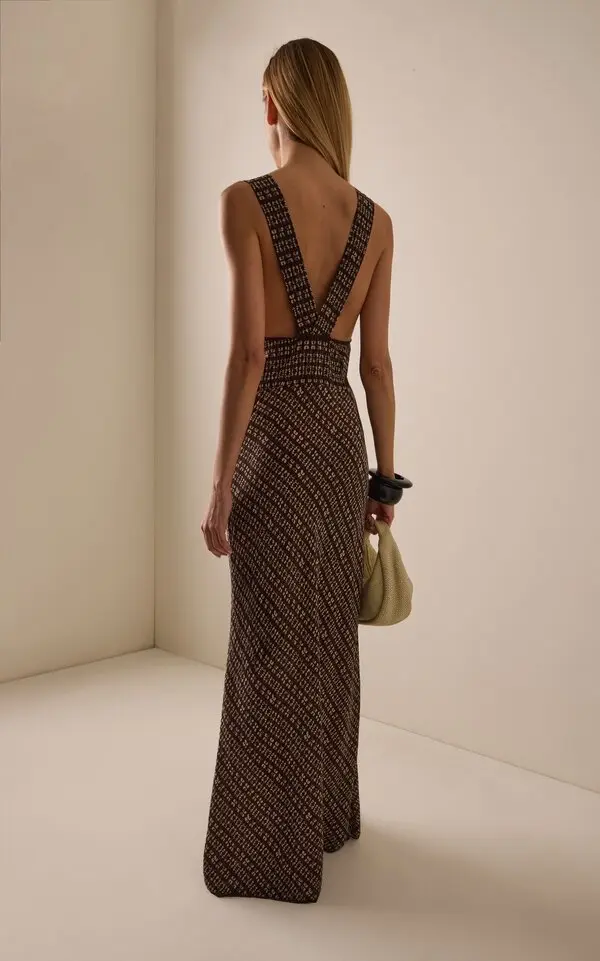 SIR. Astrid Cutout Satin Maxi Slip Dress