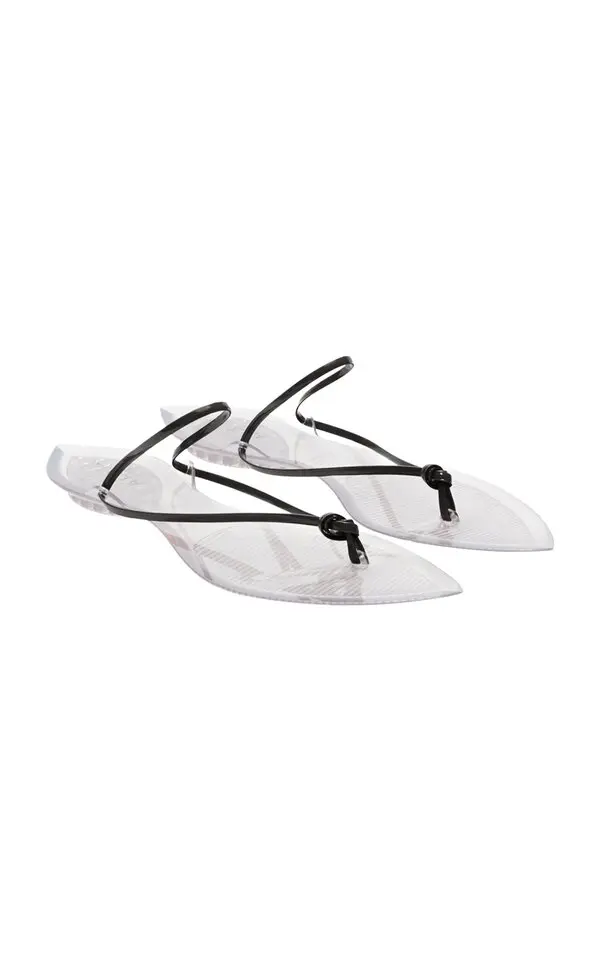 Alaïa Leather-trimmed Thong Sandals - Black