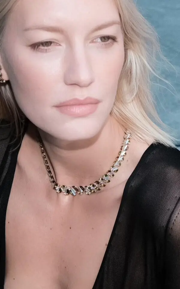 Nak Armstrong 20k Rose Gold Graduated Woven Rivière Necklace