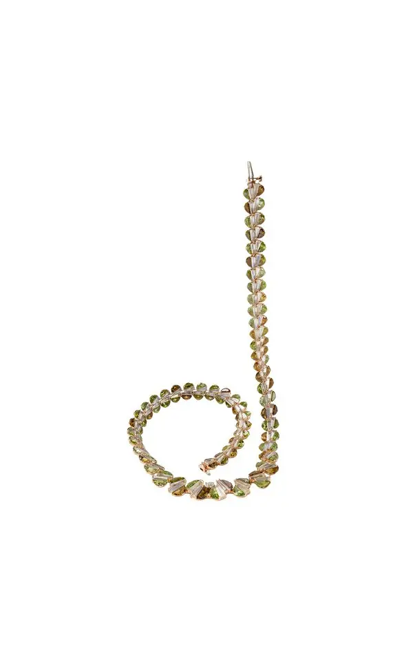 Nak Armstrong 20k Rose Gold Graduated Woven Rivière Necklace