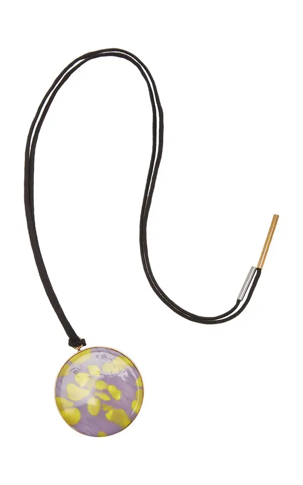 Dries Van Noten Enamel Pendant Necklace - Purple