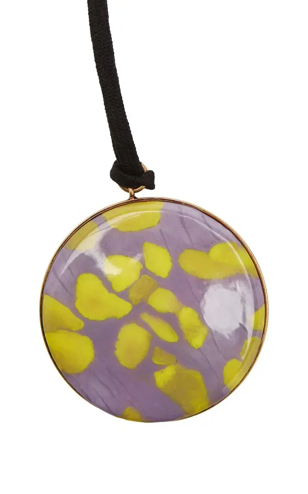 Dries Van Noten Enamel Pendant Necklace - Purple