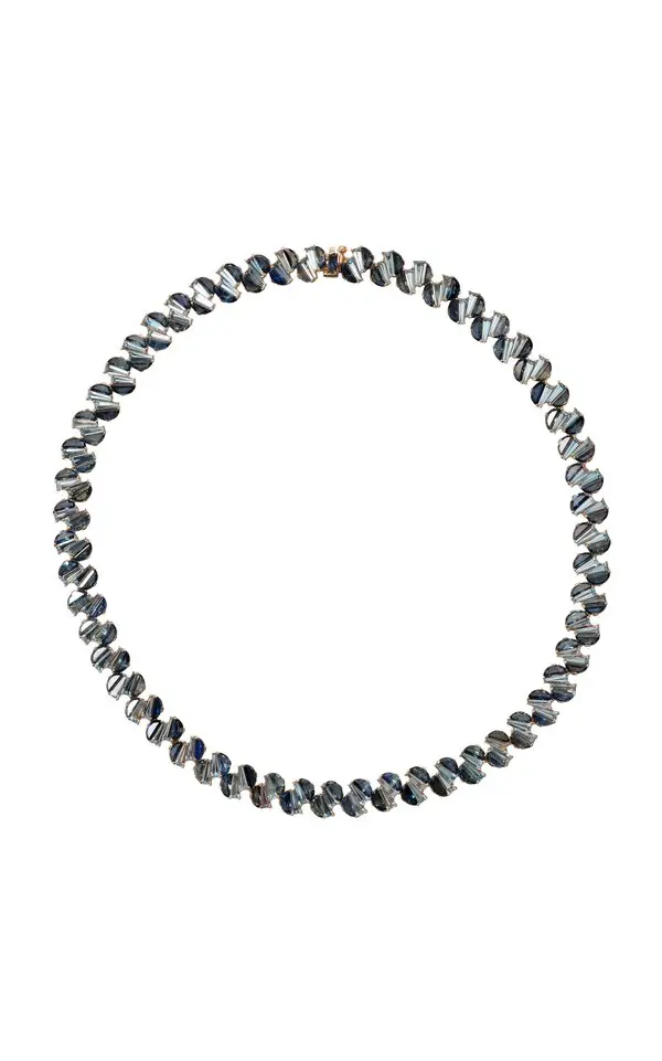 Nak Armstrong 20k Rose Gold Braided Collar Rivière Necklace - Blue