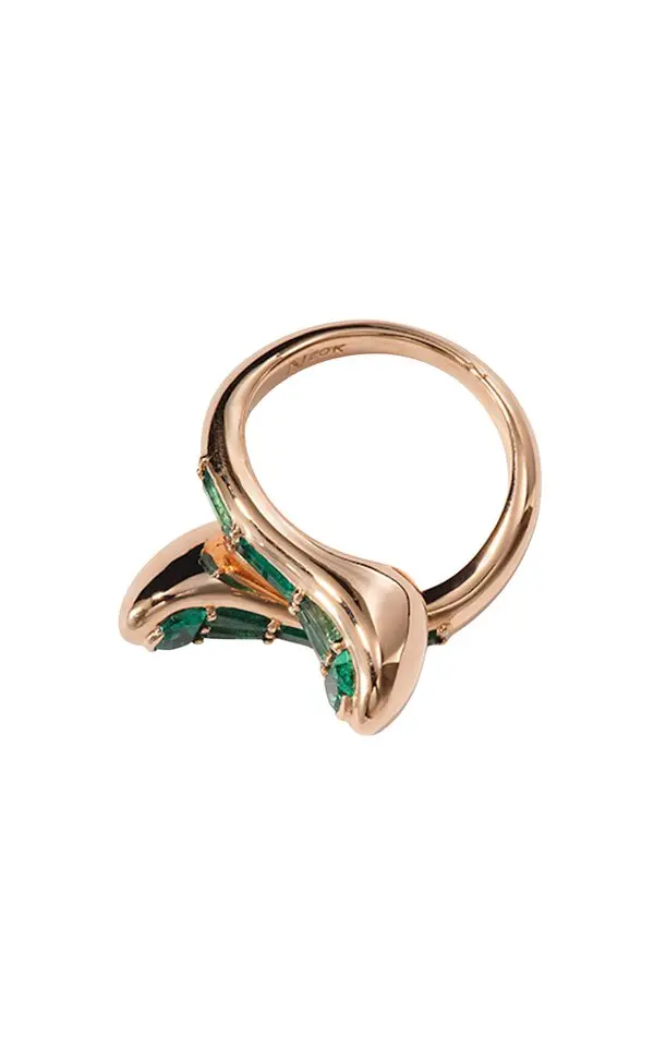 Nak Armstrong 20k Rose Gold Double Lifting Baton Ring