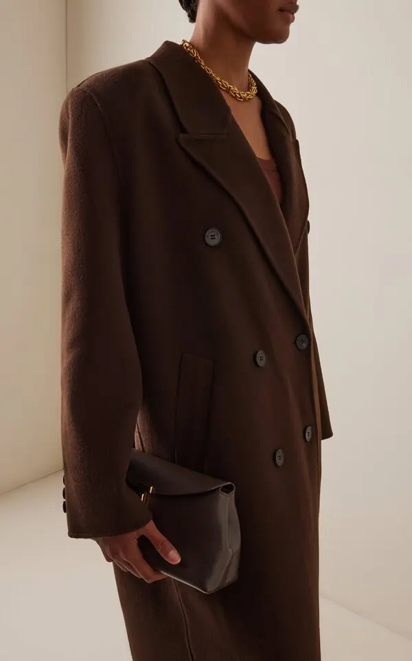THE FRANKIE SHOP Gaia Double-breasted Wool-blend Maxi Coat