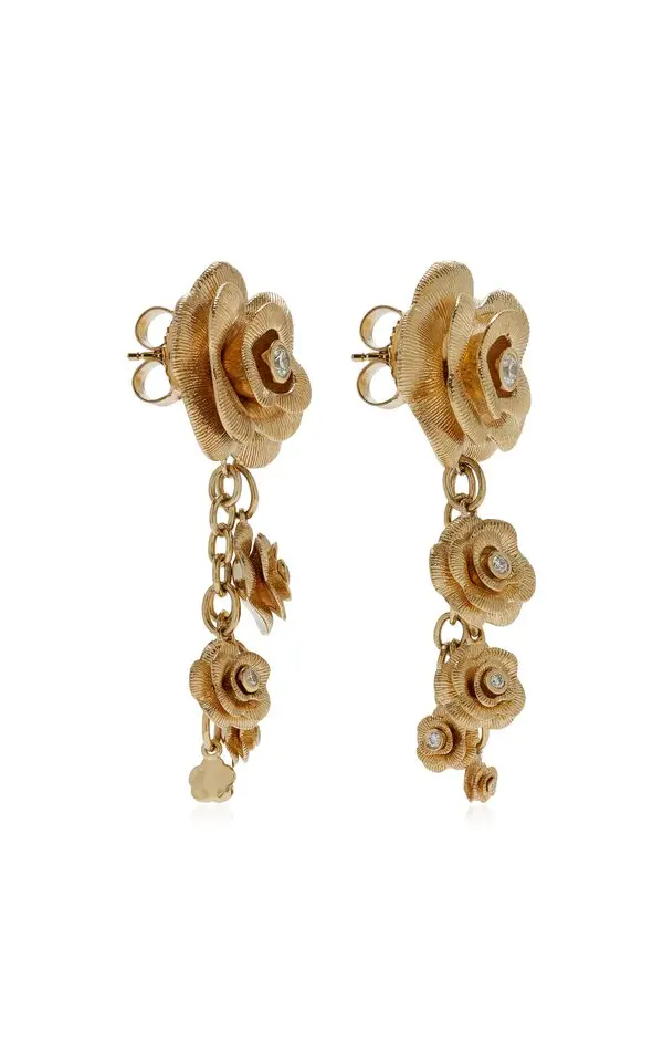 SYDNEY EVAN Rose 14k Diamond Drop Earrings