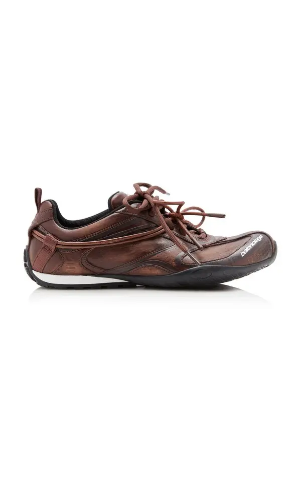 Balenciaga Radar Leather Sneakers - Brown