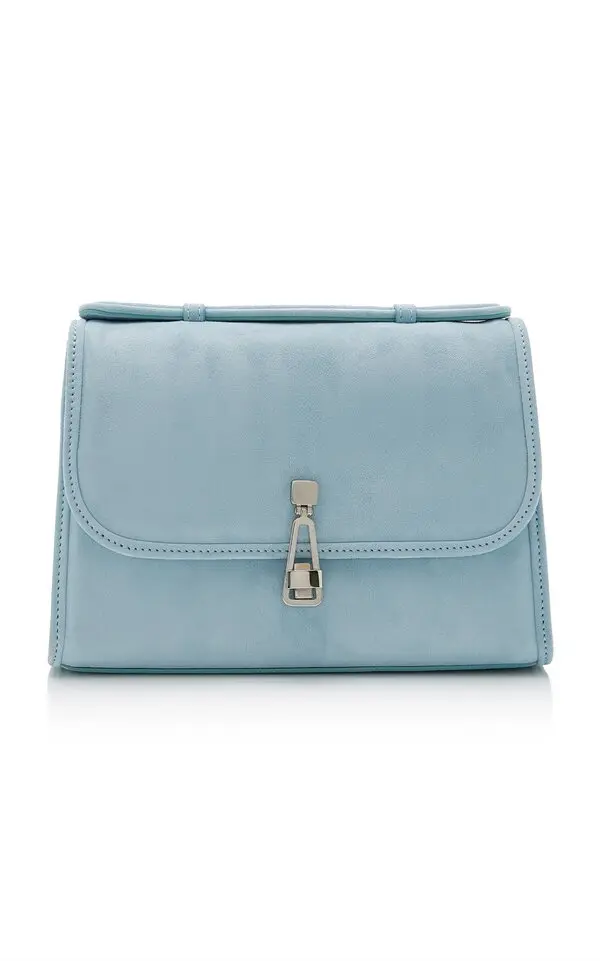 Gabriela Hearst Small Leonora Suede Satchel Bag - Blue