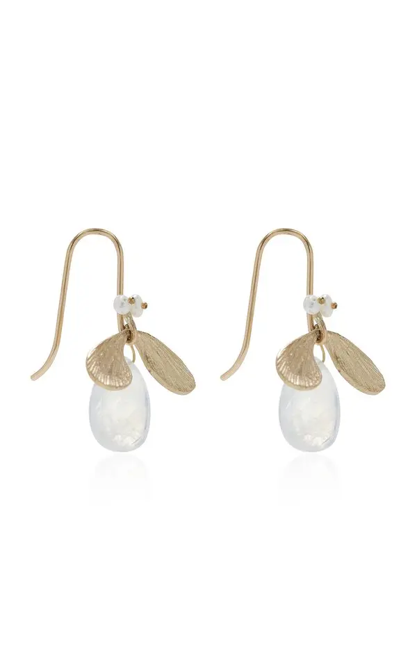 Annette Ferdinandsen Rainbow Moonstone And Pearl Jeweled Bug Earrings