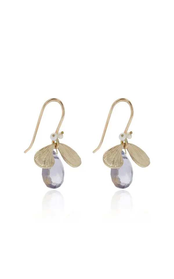 Annette Ferdinandsen Iolite & Pearl Jeweled Bug Earrings